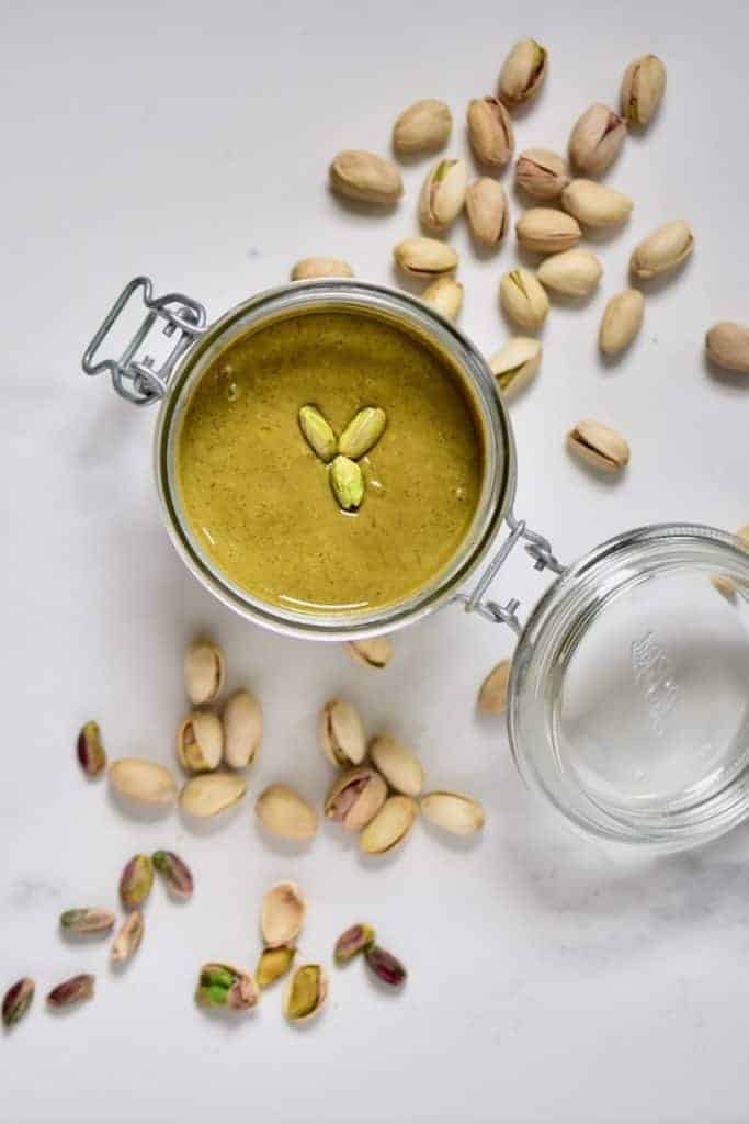 Two Ingredient Simple Homemade Pistachio Butter - Alphafoodie