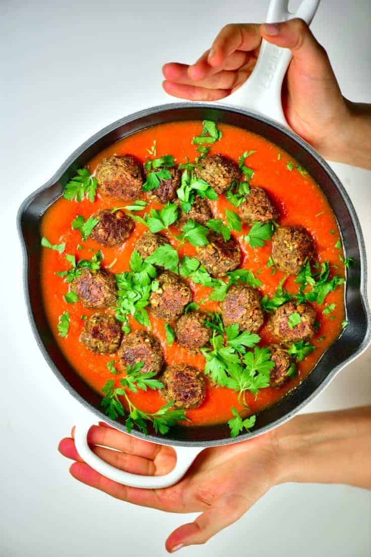 Healthy Mushroom & Lentil Vegan Meatballs - Alphafoodie