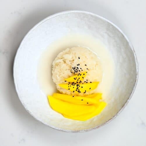 Thai Coconut Sweet Sticky Rice (Mango sticky rice) - Alphafoodie