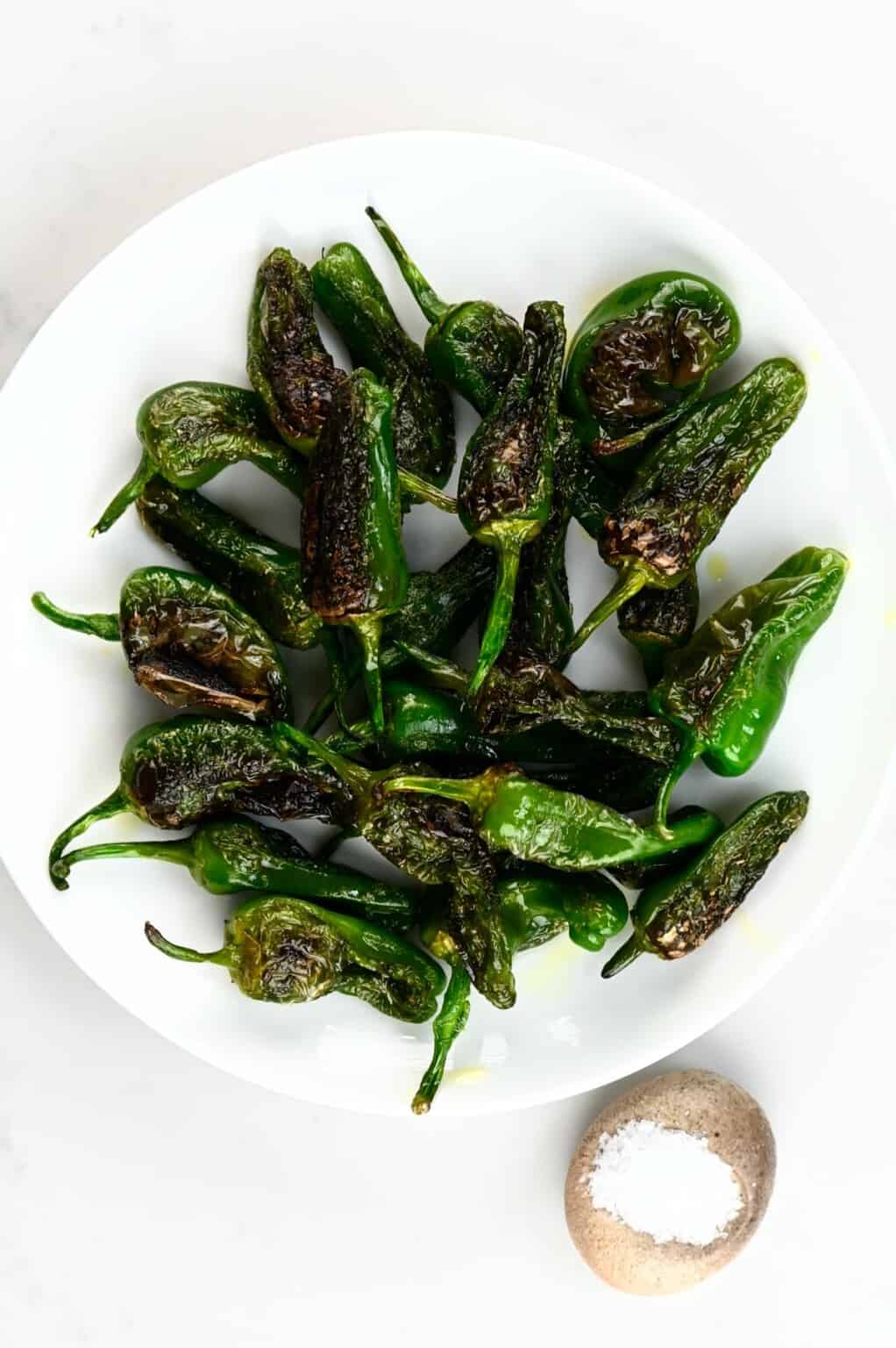 Fried Padrón Peppers (Blistered Mini Peppers) - Alphafoodie