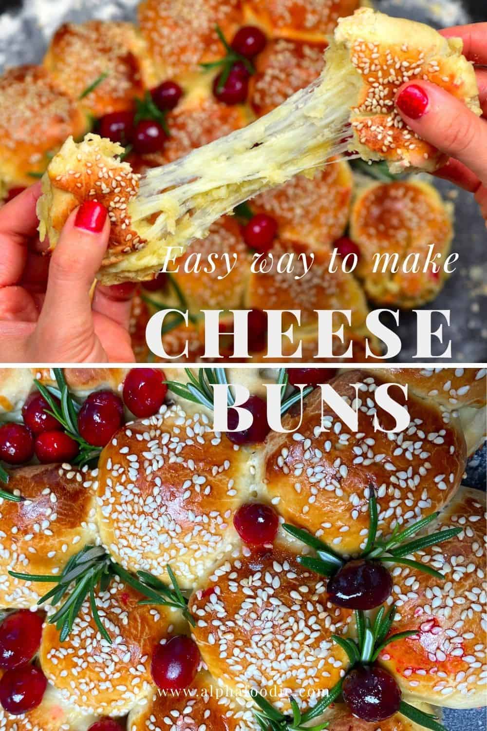 Christmas Tree Pull-Apart Bread (Cheese Buns) - Alphafoodie