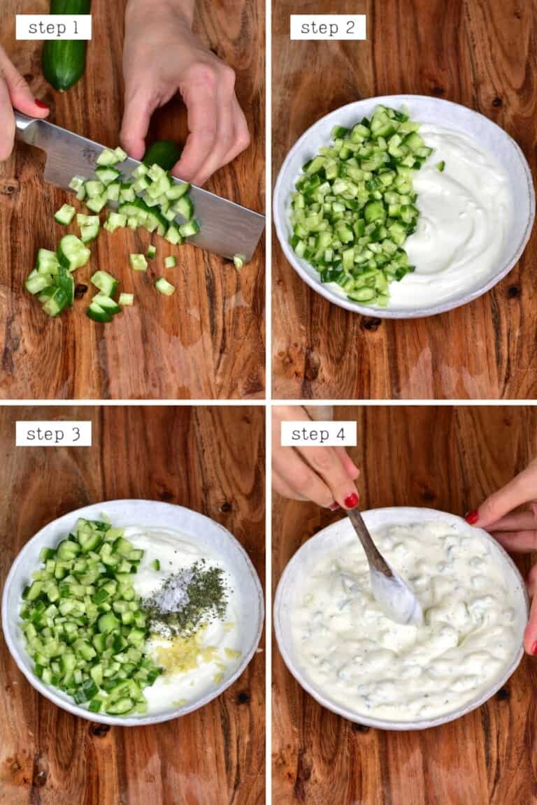 Lebanese Creamy Cucumber Yogurt Salad (Kh’yar bi laban) - Alphafoodie
