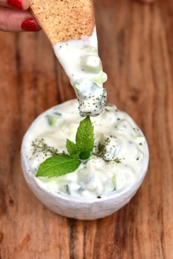Lebanese Creamy Cucumber Yogurt Salad (Kh’yar bi laban) - Alphafoodie