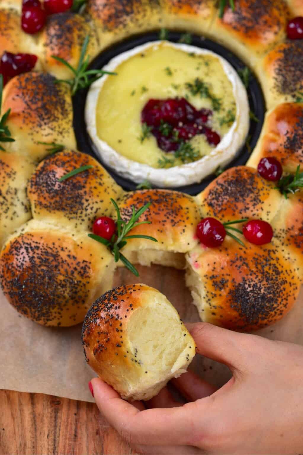 Baked Camembert with Dinner Rolls