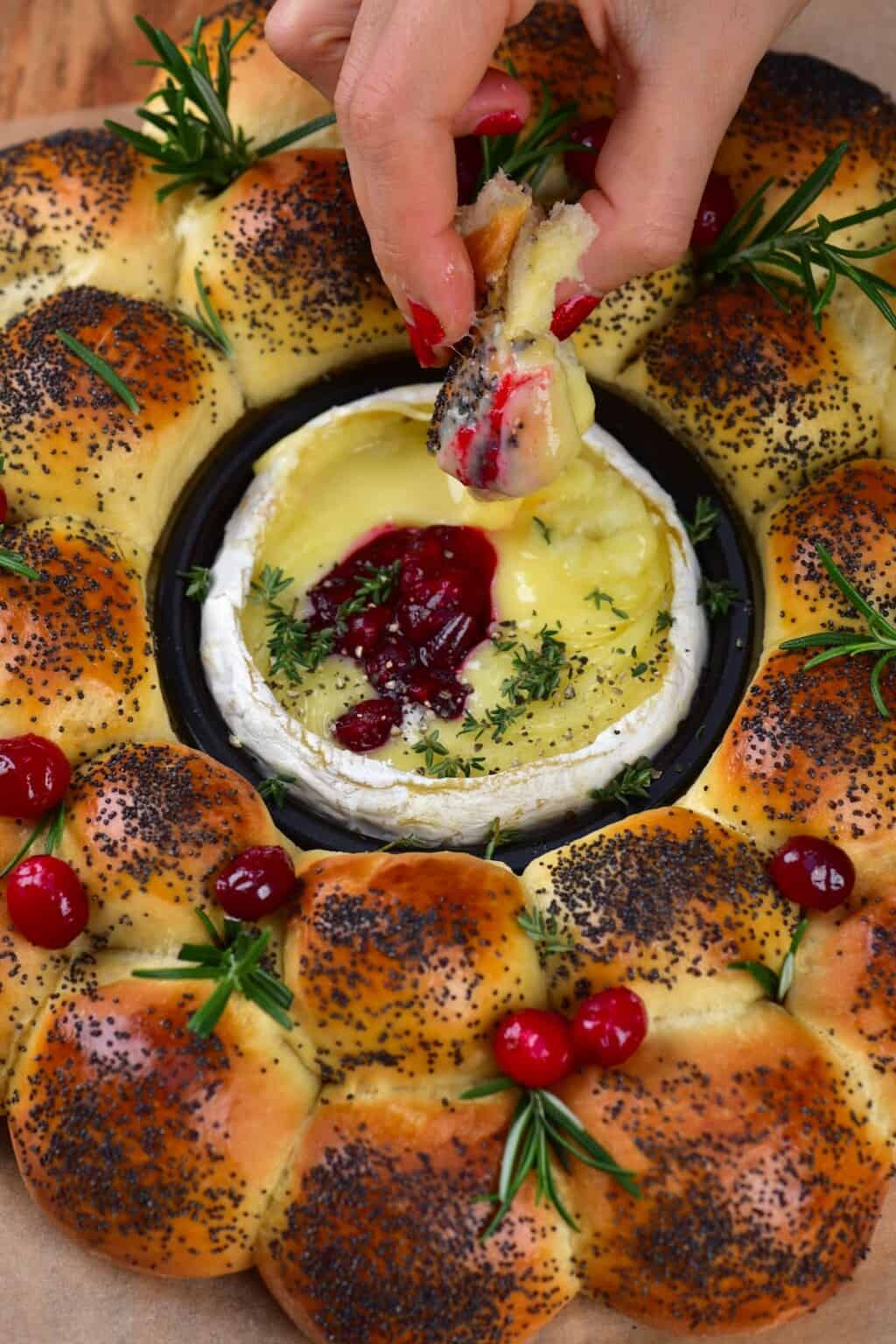 Baked Camembert with Dinner Rolls
