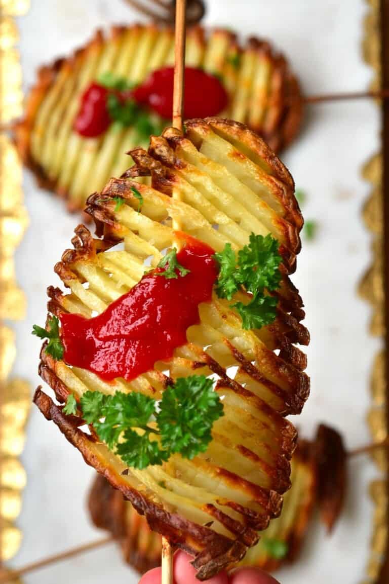 Crispy Accordion Potatoes (On A Stick) - Alphafoodie