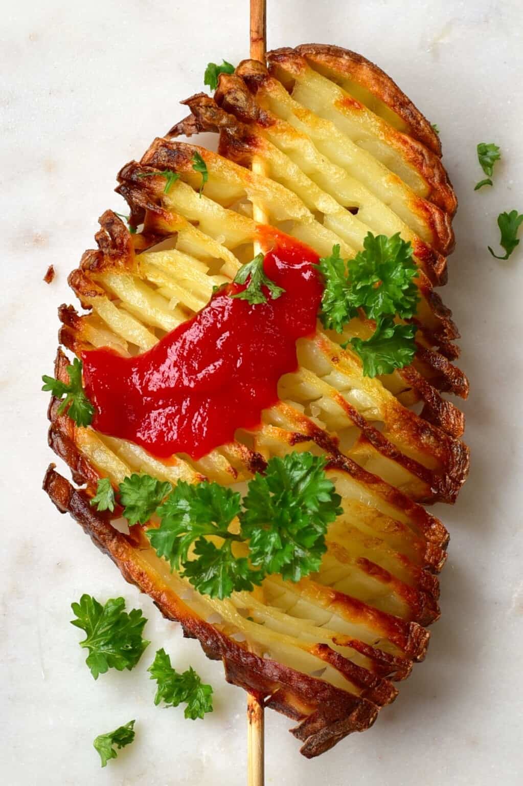 Crispy Accordion Potatoes (On A Stick) - Alphafoodie