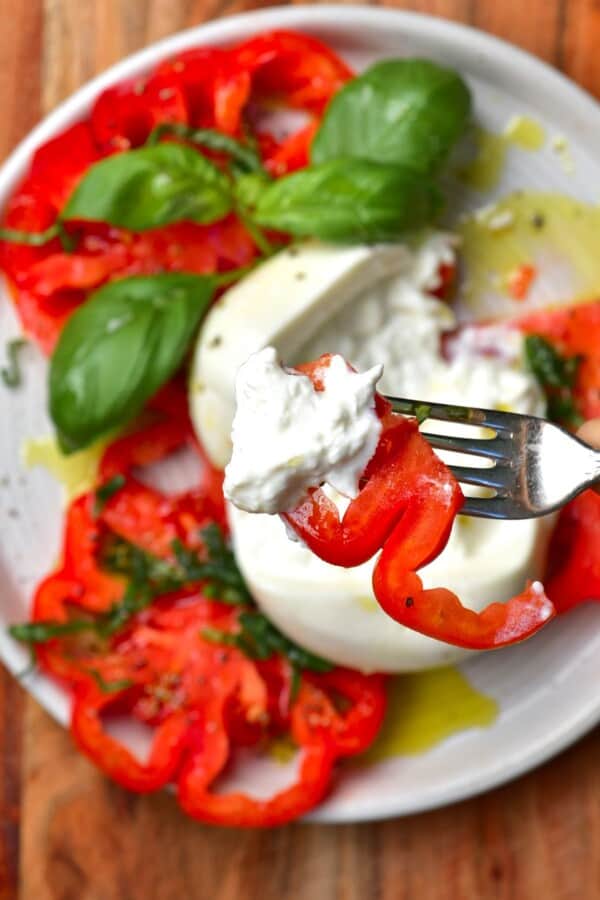 Heirloom Burrata Caprese Salad (Burrata Salad) - Alphafoodie