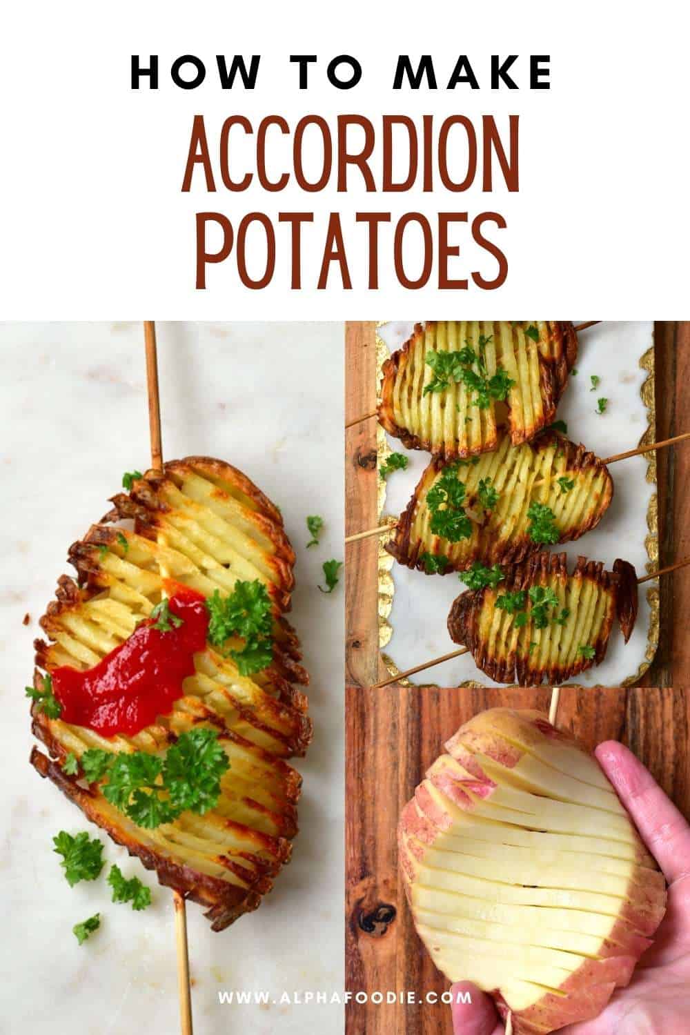 Crispy Accordion Potatoes (On A Stick) - Alphafoodie