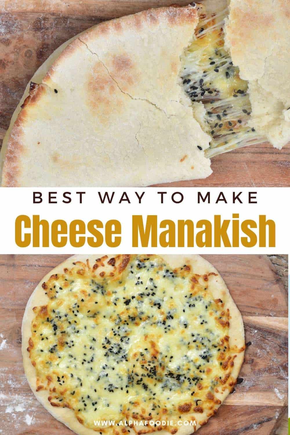 Easy Cheese Flatbread (Cheese Manakish) - Alphafoodie