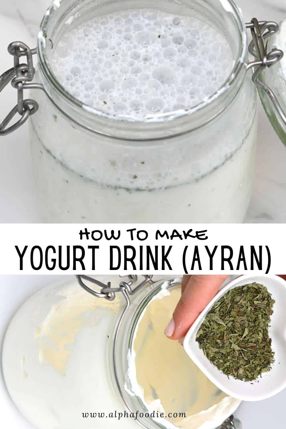 How To Make Ayran / Doogh (Salty Yogurt Drink) - Alphafoodie