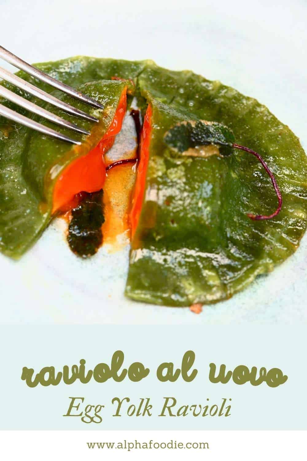 Homemade Egg Yolk Ravioli (Raviolo al Uovo) - Alphafoodie