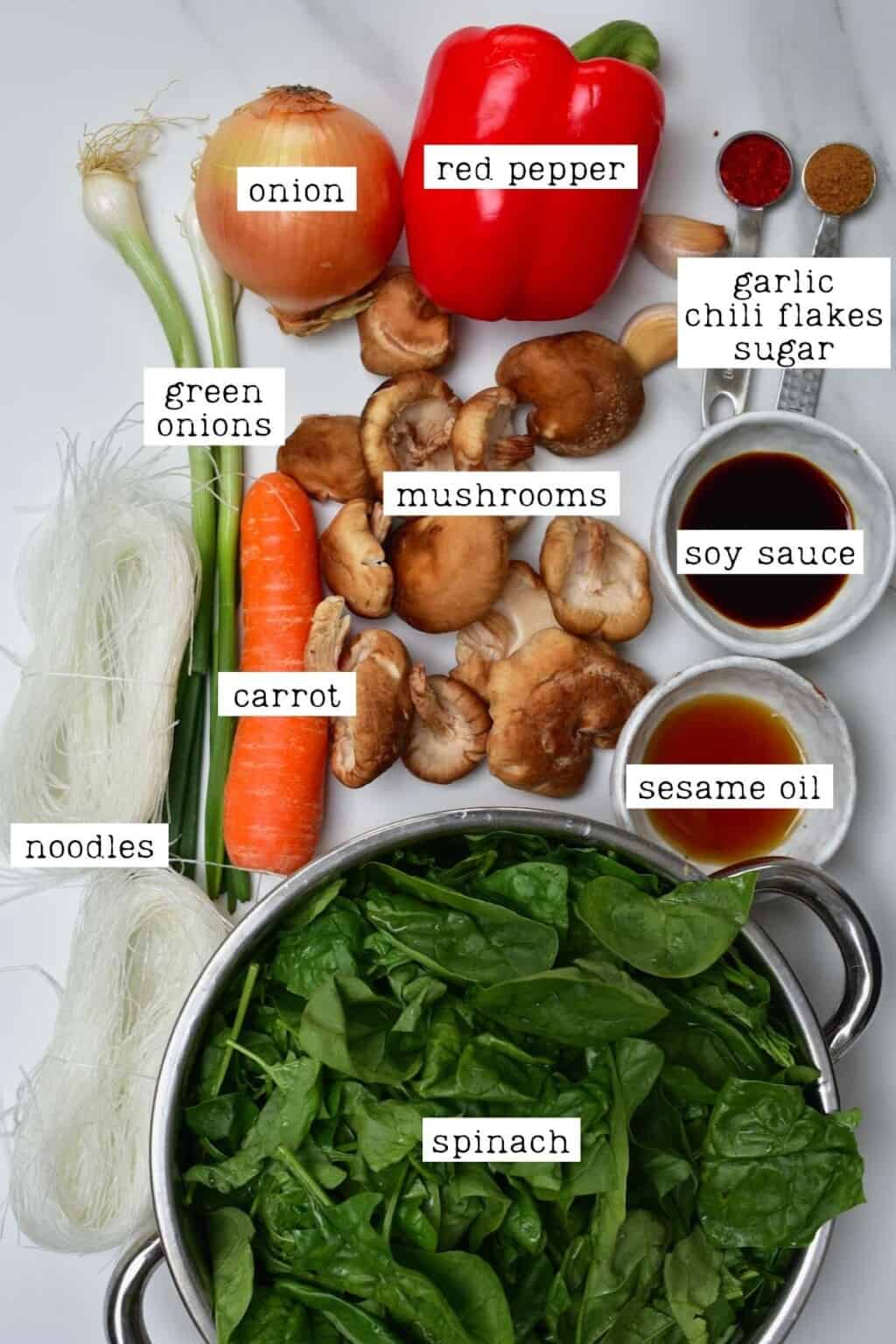 Japchae Korean Glass Noodles (Veggie Japchae/Chapchae) - Alphafoodie