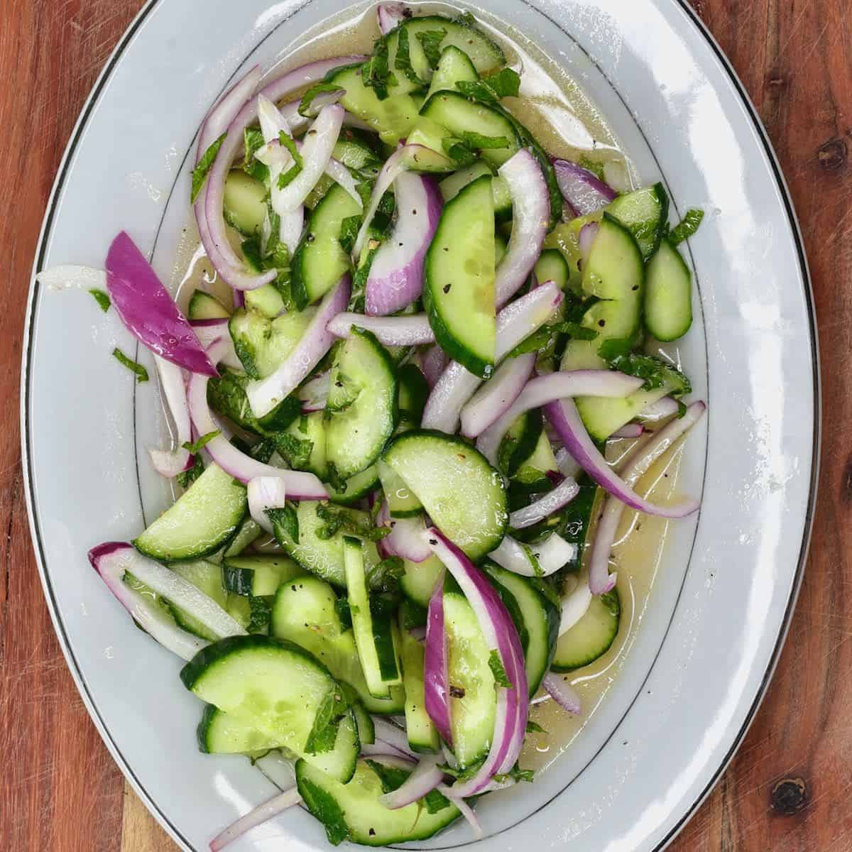 Simple Cucumber Onion Salad - Alphafoodie