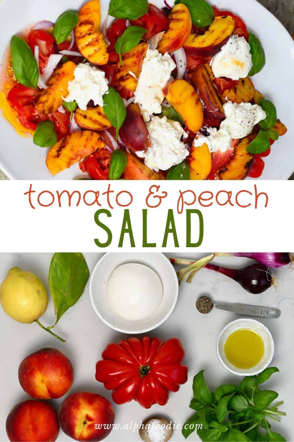Grilled Peach Burrata Salad with Tomatoes (Peach Caprese Salad ...