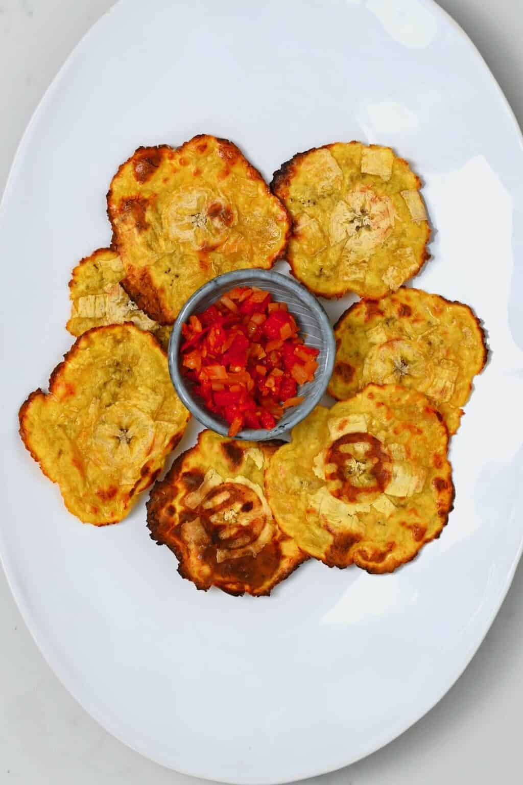 How to Make Tostones (Healthier Baked/Air Fried Green Plantain)