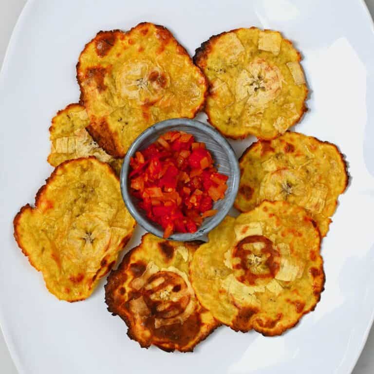 How to Make Tostones (Healthier Baked/Air Fried Green Plantain)