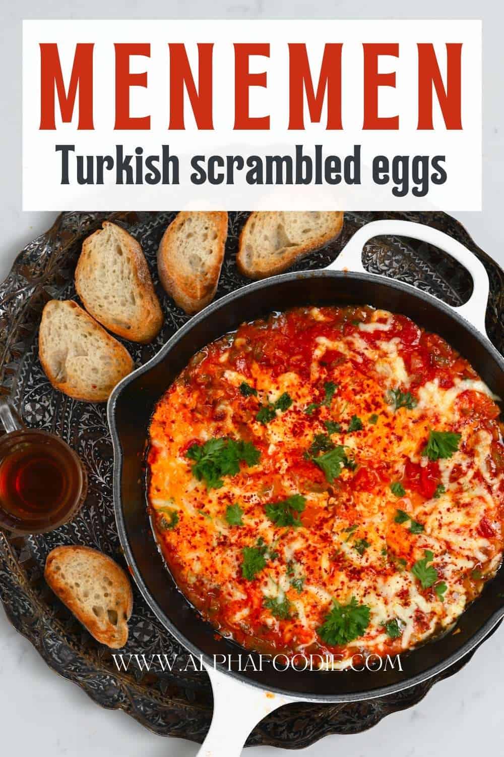 Easy Turkish Menemen (Scrambled Eggs with Tomatoes) - Alphafoodie