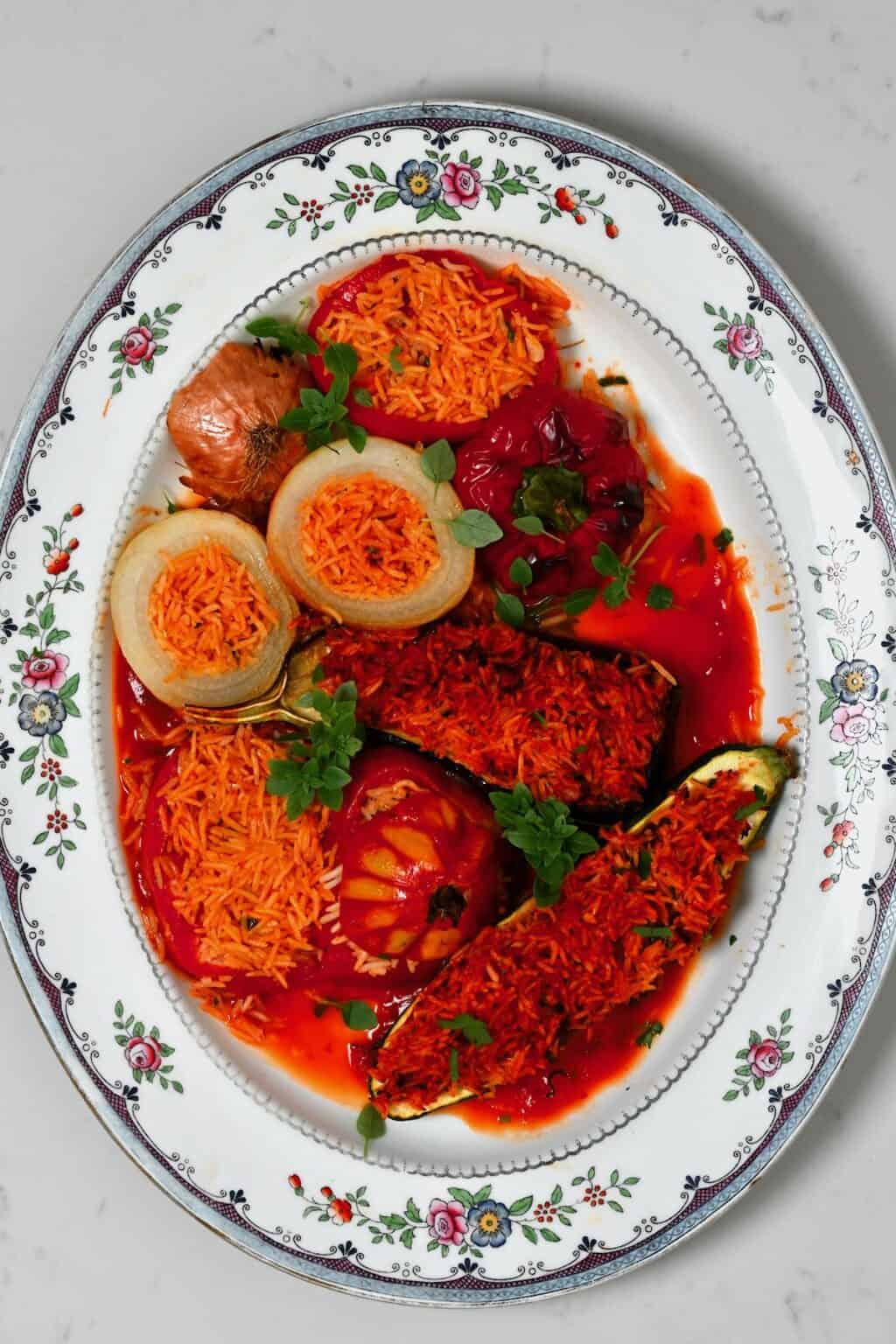 Greek Stuffed Vegetables with Rice - Alphafoodie