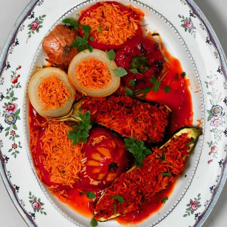 Greek Stuffed Vegetables with Rice - Alphafoodie