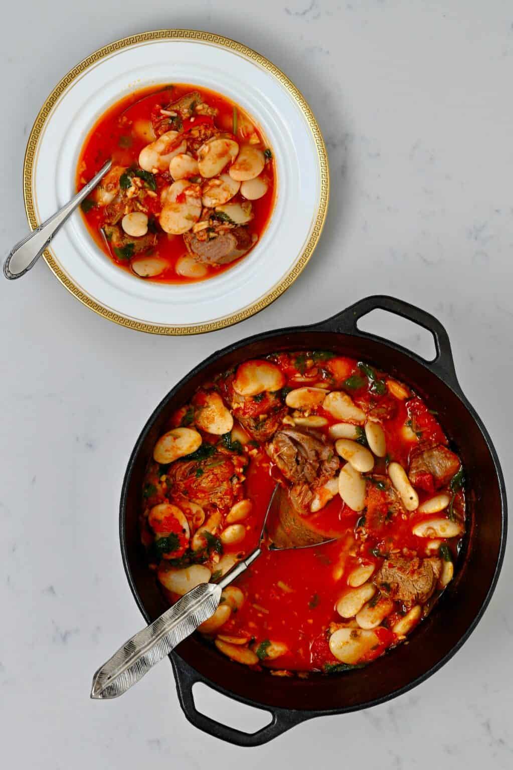 Lebanese Butter Bean Stew (Fasolia Recipe) - Alphafoodie