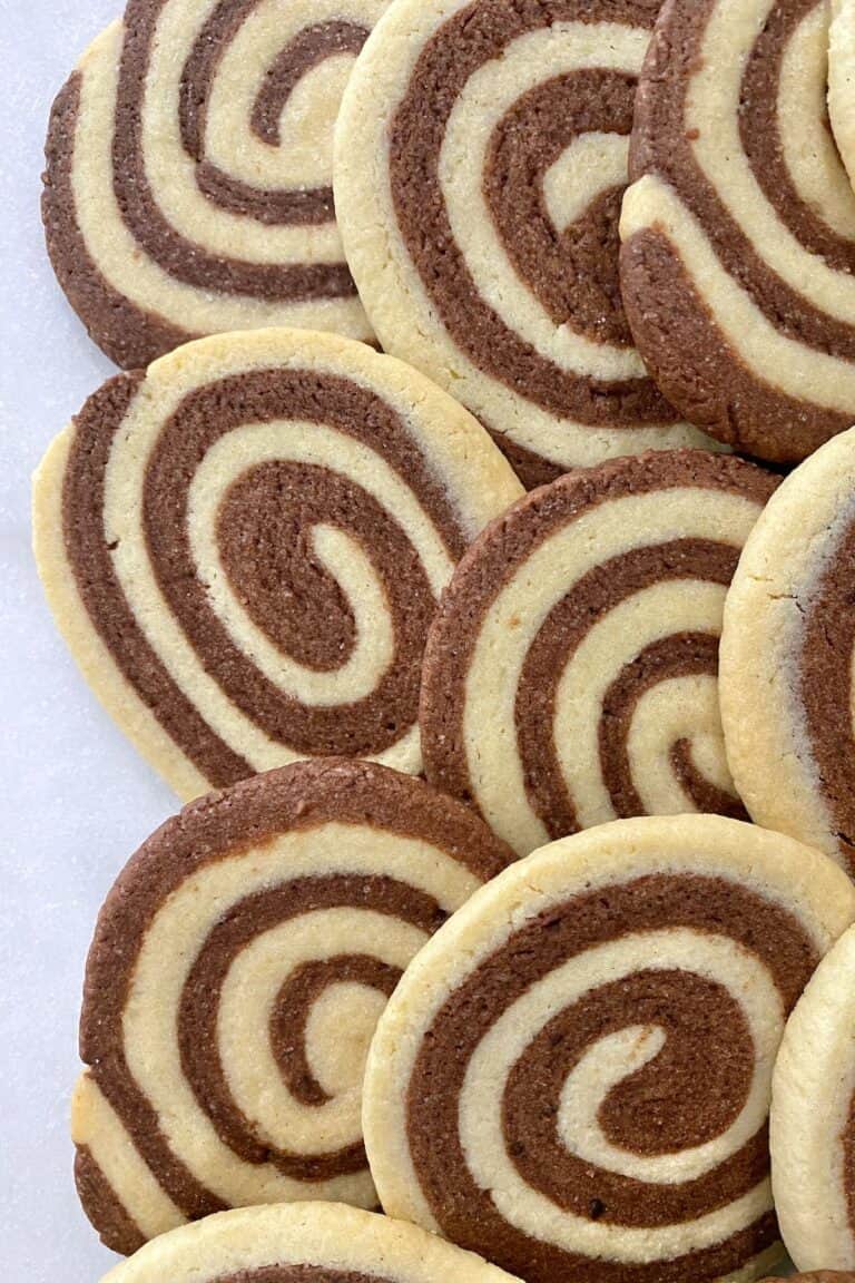 Chocolate Vanilla Pinwheel Cookies - Alphafoodie