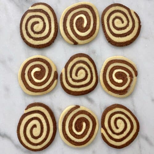 Chocolate Vanilla Pinwheel Cookies - Alphafoodie