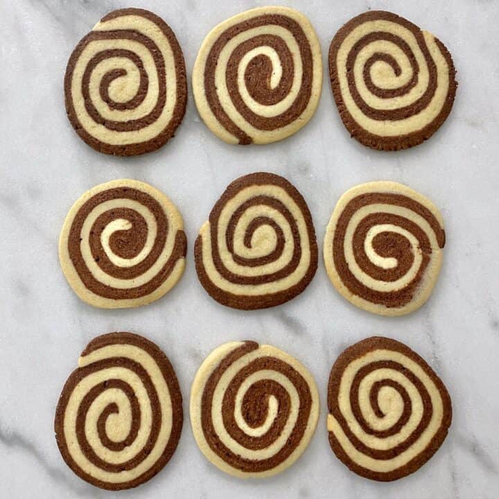 Chocolate Vanilla Pinwheel Cookies - Alphafoodie