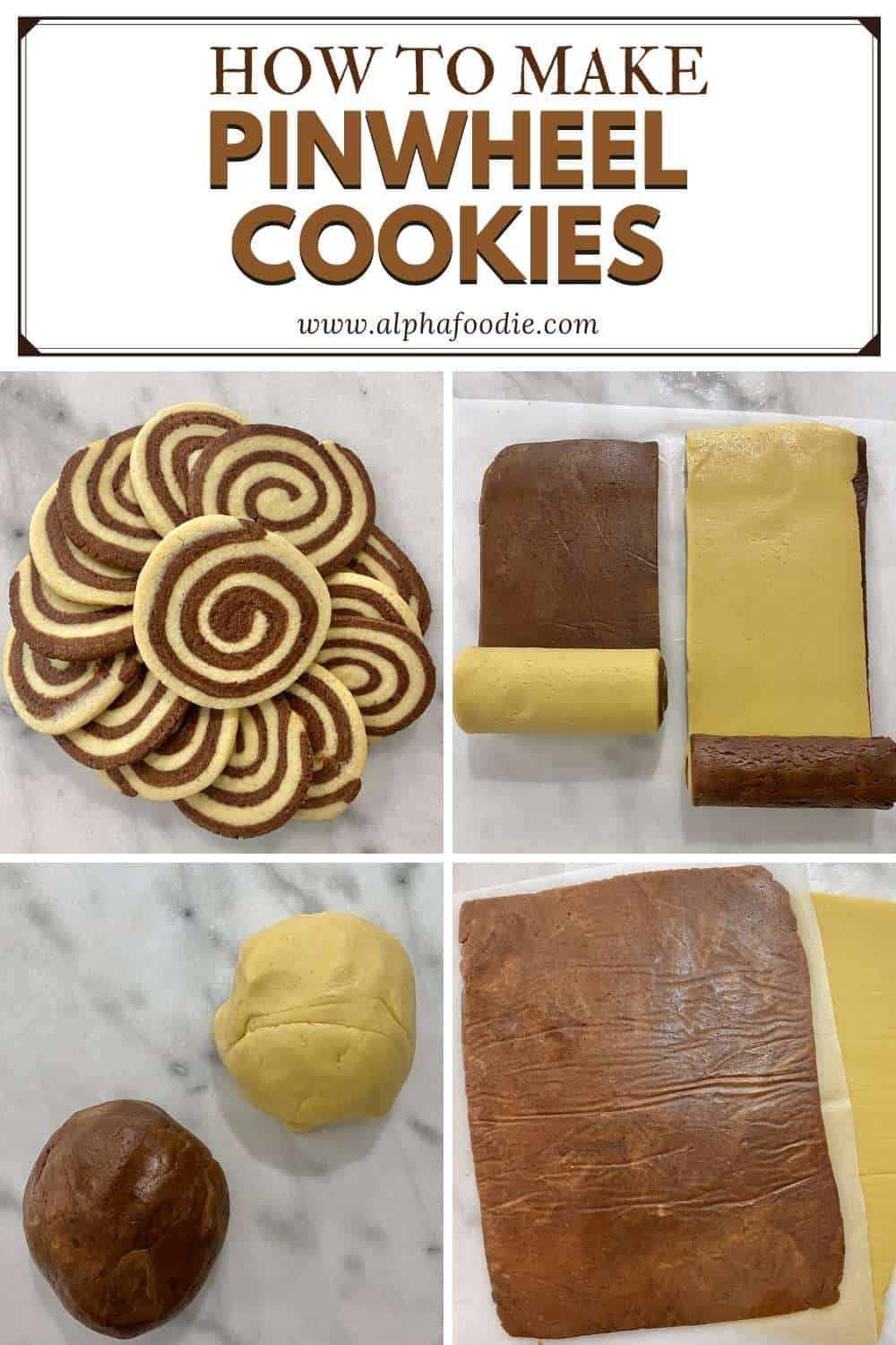 Chocolate Vanilla Pinwheel Cookies - Alphafoodie