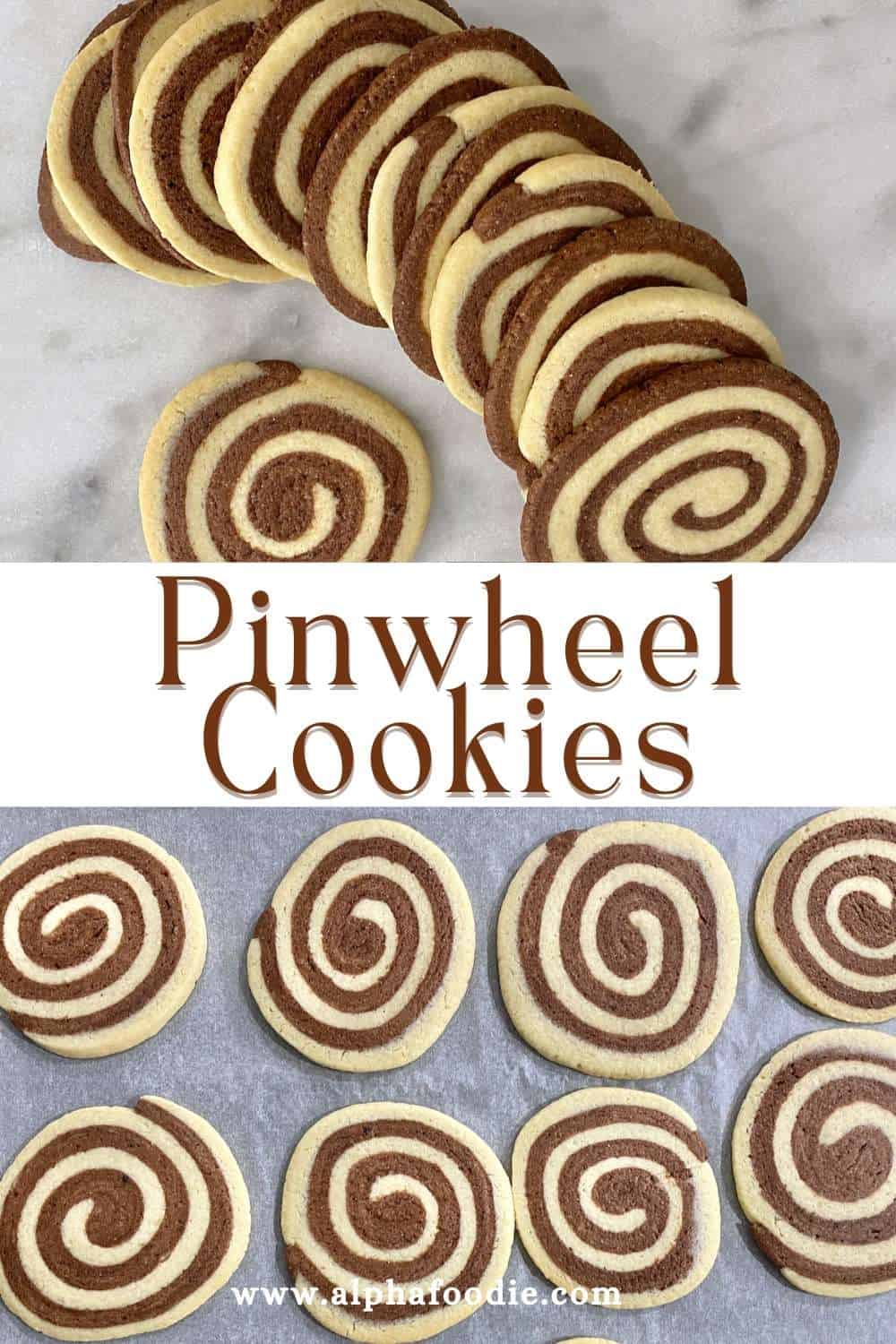 Chocolate Vanilla Pinwheel Cookies - Alphafoodie