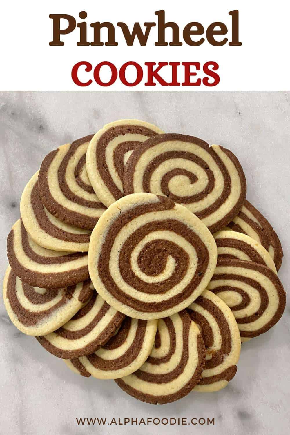 Chocolate Vanilla Pinwheel Cookies - Alphafoodie