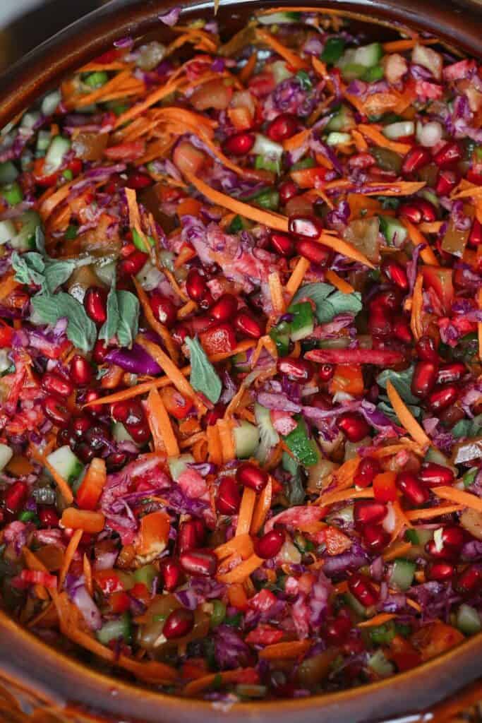 Healthy Rainbow Chopped Veggie Salad (Red Cabbage Salad) - Alphafoodie