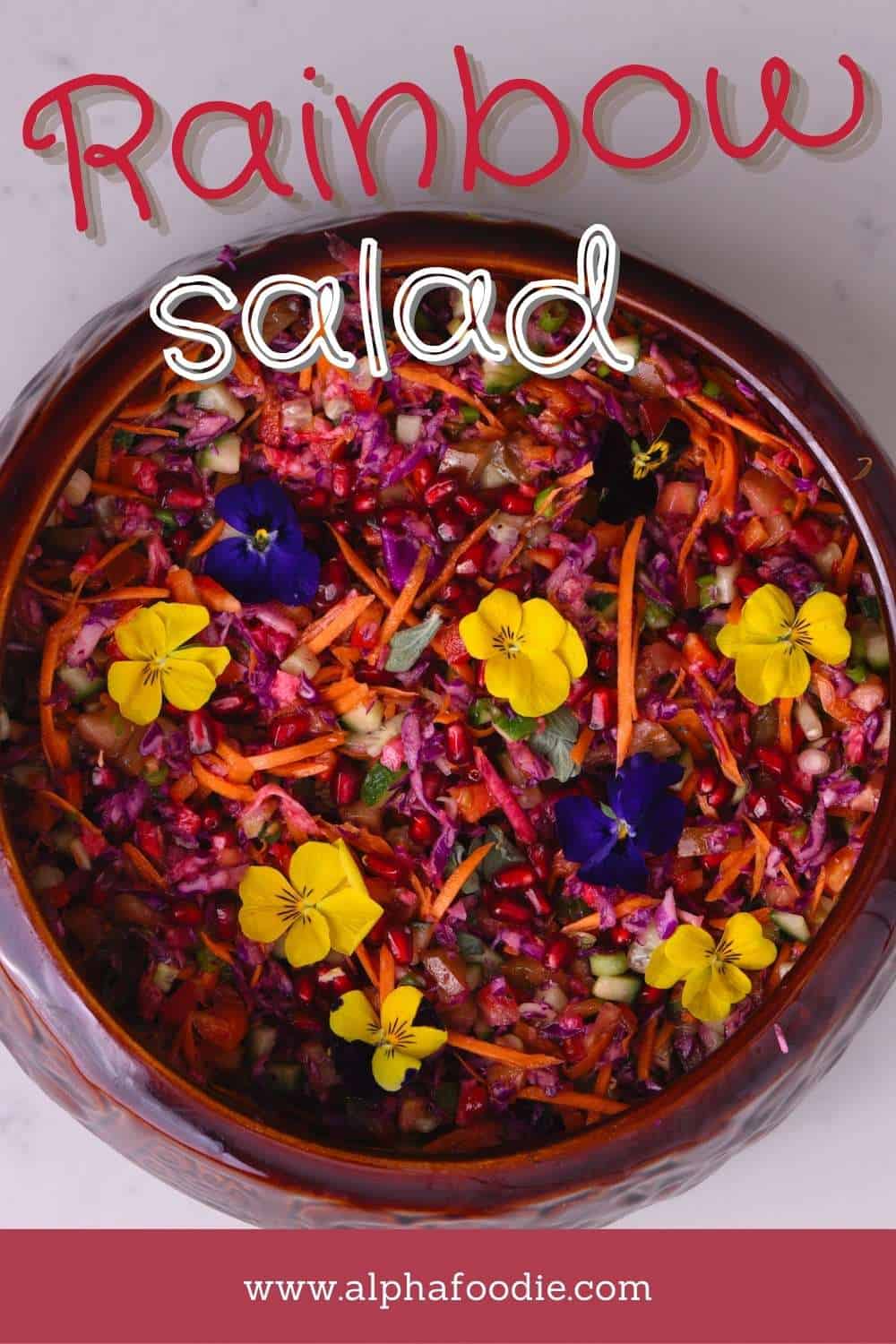 Rainbow Chopped Veggie Salad (Red Cabbage Salad) - Alphafoodie