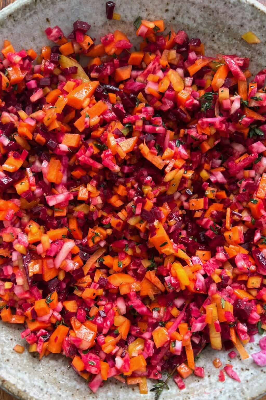 Easy Beet and Carrot Salad (Raw Root Vegetable Salad) - Alphafoodie