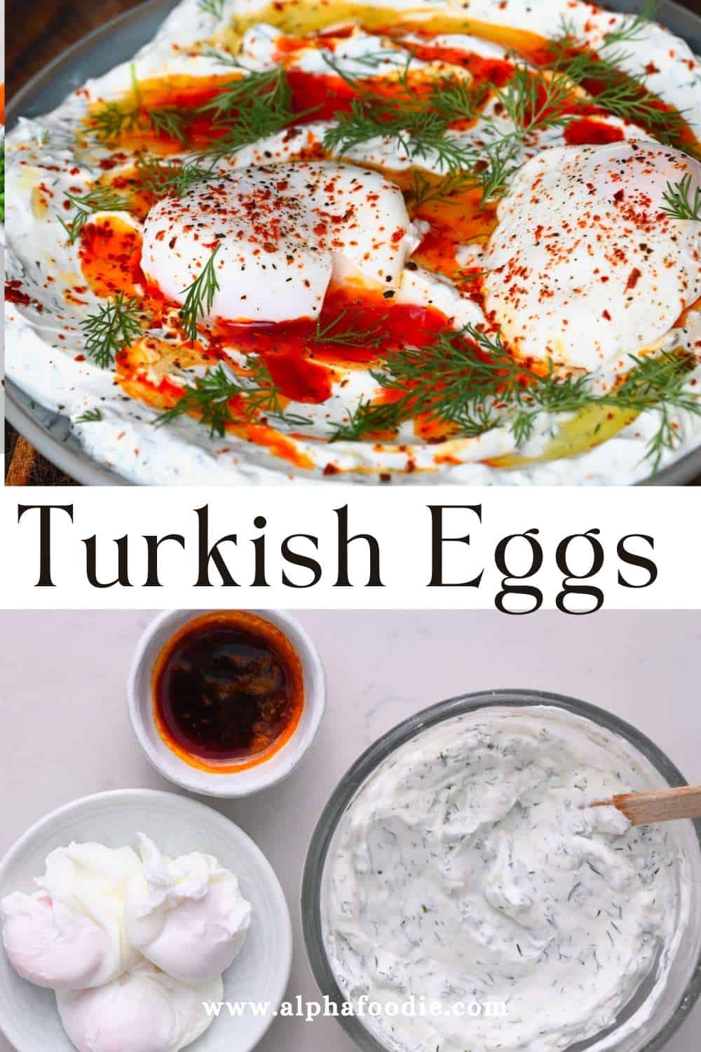 Çilbir (Turkish Poached Eggs with Garlic Yogurt) - Alphafoodie