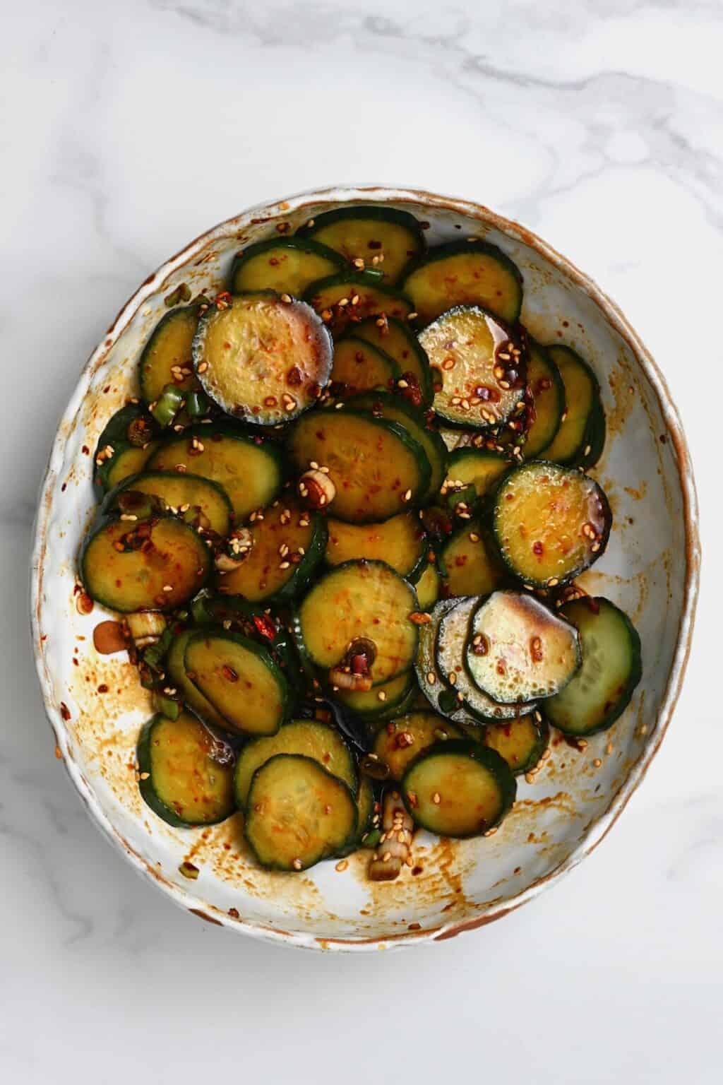 Crunchy Asian Cucumber Salad - Alphafoodie