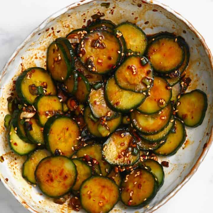Crunchy Asian Cucumber Salad - Alphafoodie
