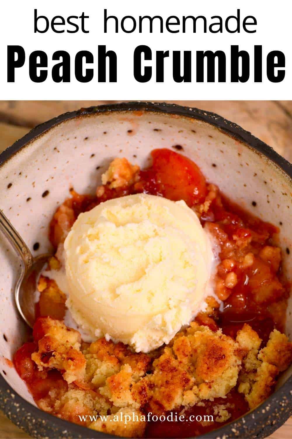 Easy Peach Crumble Recipe - Alphafoodie