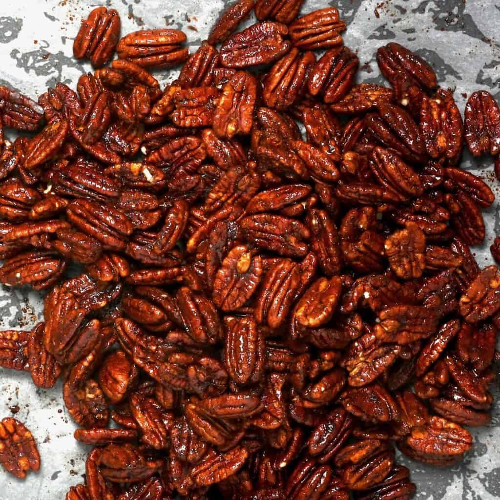 Easy 5 Minute Candied Pecans (Egg-Free | Stovetop) - Alphafoodie