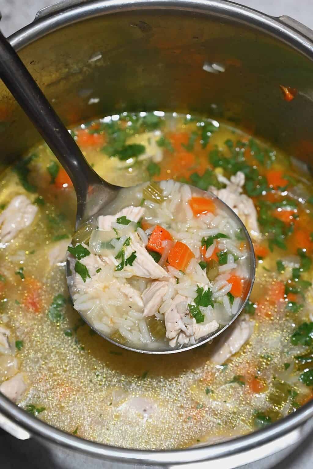 Easy Chicken Rice Soup Recipe - Alphafoodie