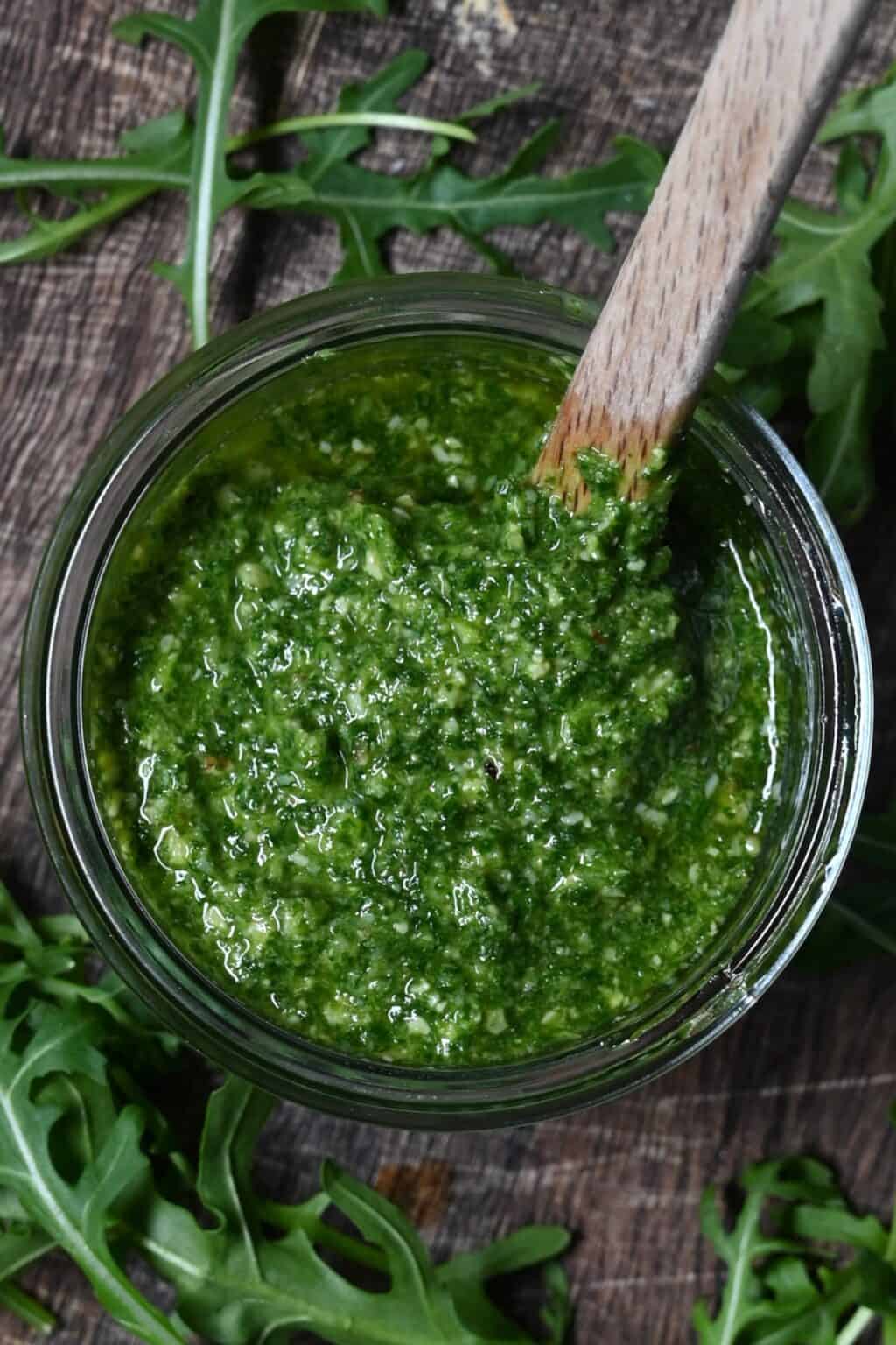 Arugula Pesto Recipe (5 Minute) - Alphafoodie