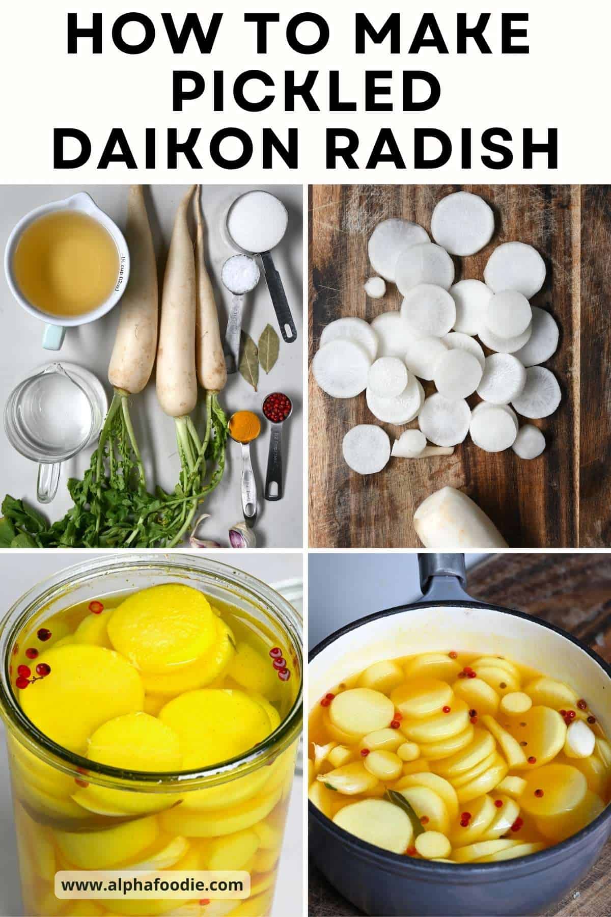 Quick Pickled Daikon Radish - Alphafoodie