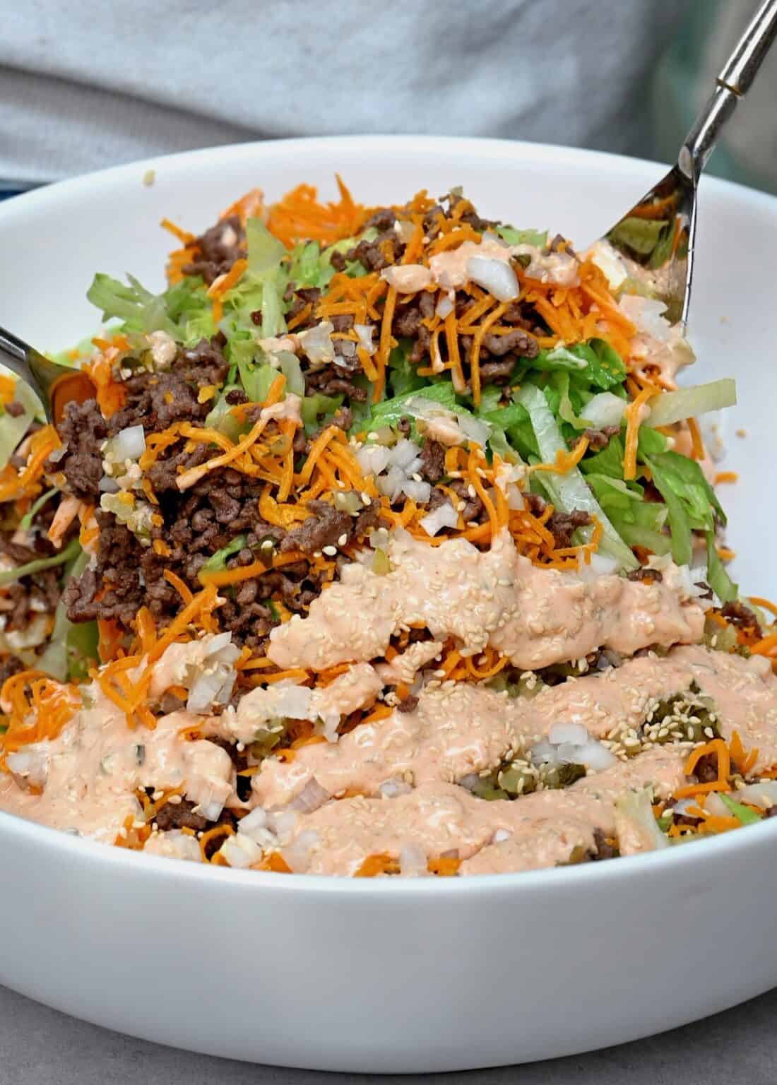 Big Mac Salad Recipe - Alphafoodie