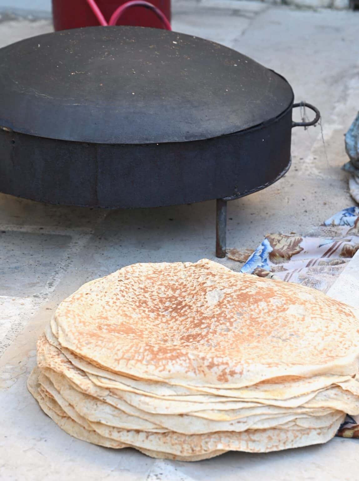 Lebanese Markouk Saj Bread - Alphafoodie