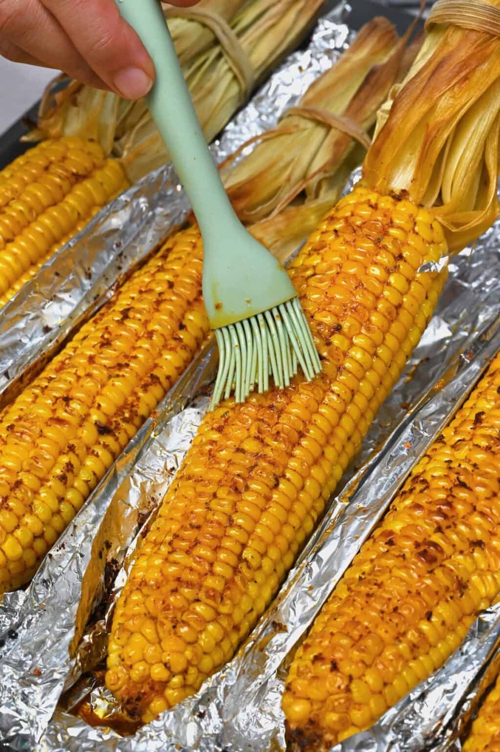 Oven-Roasted Corn in Foil with Garlic Butter - Alphafoodie