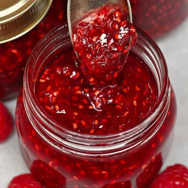 Easy Raspberry Jam Recipe (No Pectin) - Alphafoodie