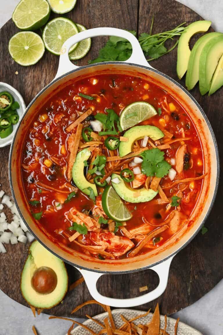 Easy Chicken Tortilla Soup - Alphafoodie