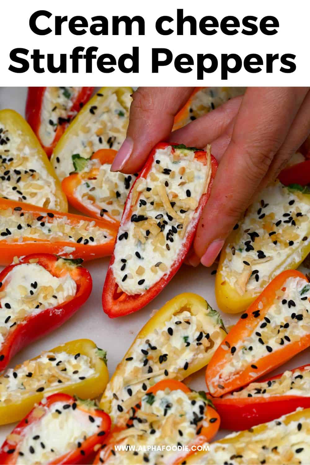 Cream Cheese Stuffed Mini Peppers - Alphafoodie