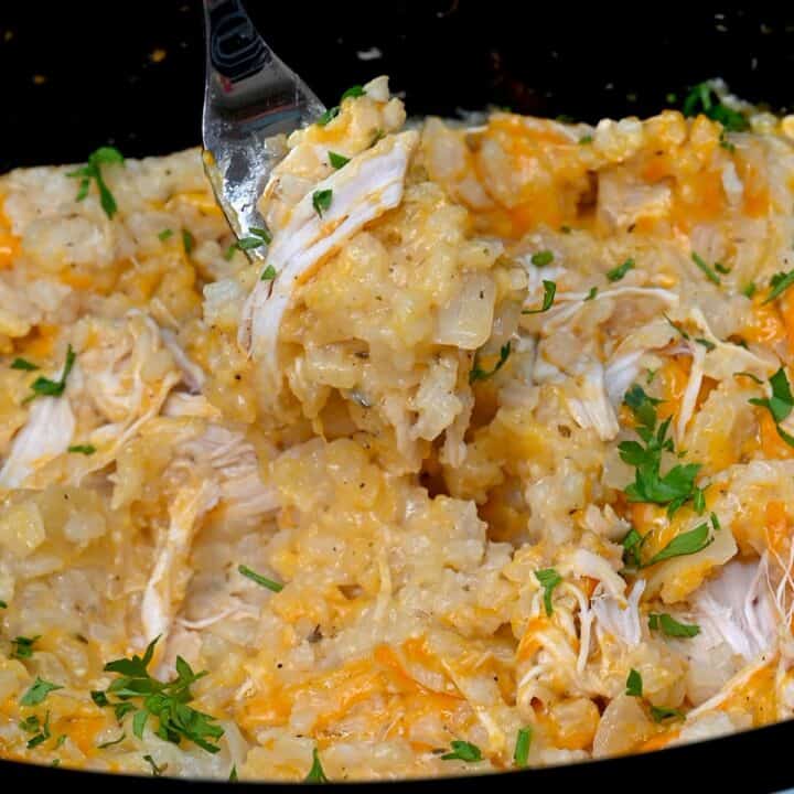 Crockpot Chicken and Rice Recipe - Alphafoodie