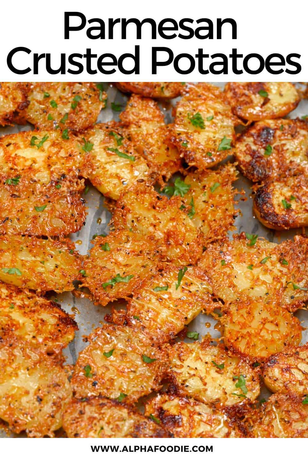 Parmesan Crusted Potatoes - Alphafoodie